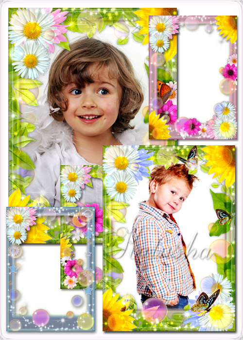2 psd template children photo frames for boy My little pilot - Free ...