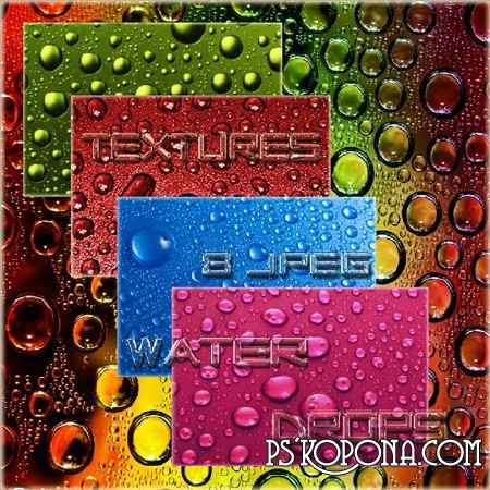 Water Drops textures for Photoshop ( free textures, free download )