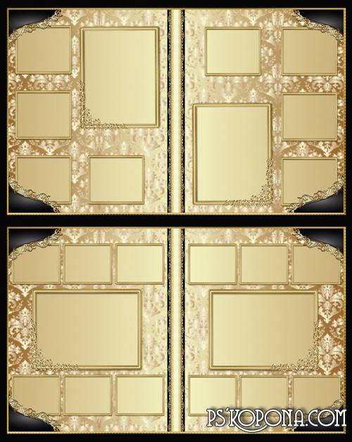 Photobook template psd universal - Gold patterns » Photo album PSD ...