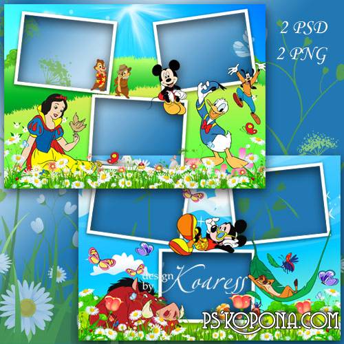 Frames PSD - favorite cartoon characters free download