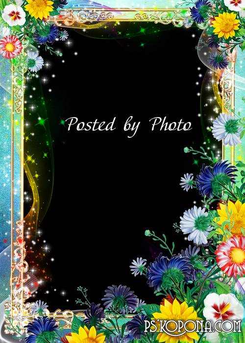 Free Flower Photo Frame for photoshop download - Beautiful Flowers