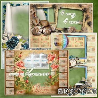 Set of png calendar framworks - Charming vintage (part 2)