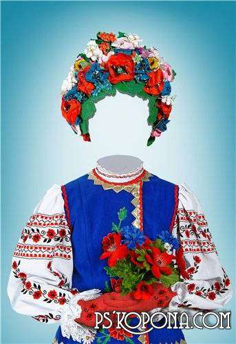 Multi-layered psd template for girls - Slavic outfit