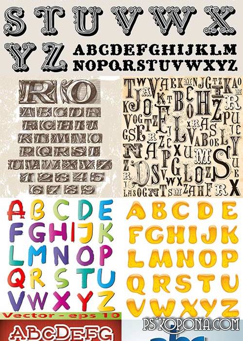 Collection of the alphabet in vector 25 EPS Files