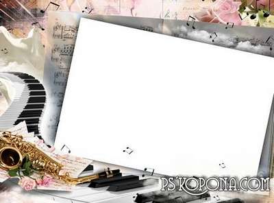 Free music frame psd in blue style free download. Transparent PNG Frame ...
