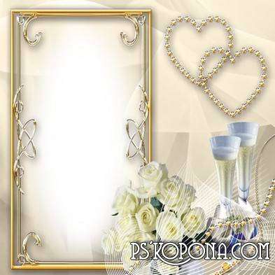 8 PNG wedding photo frames, download