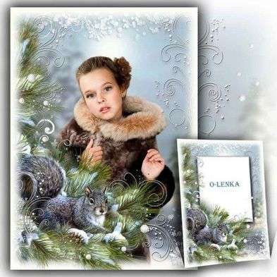 Winter Collage frame psd photo frame png template for Photoshop ...
