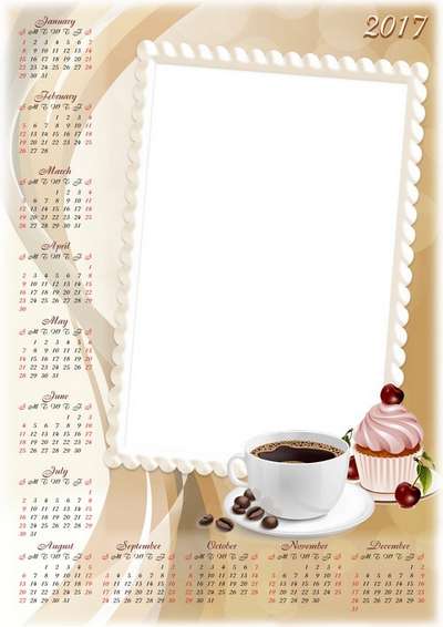 Free 2016 - 2017 Calendar-frame psd template style coffee - Free ...