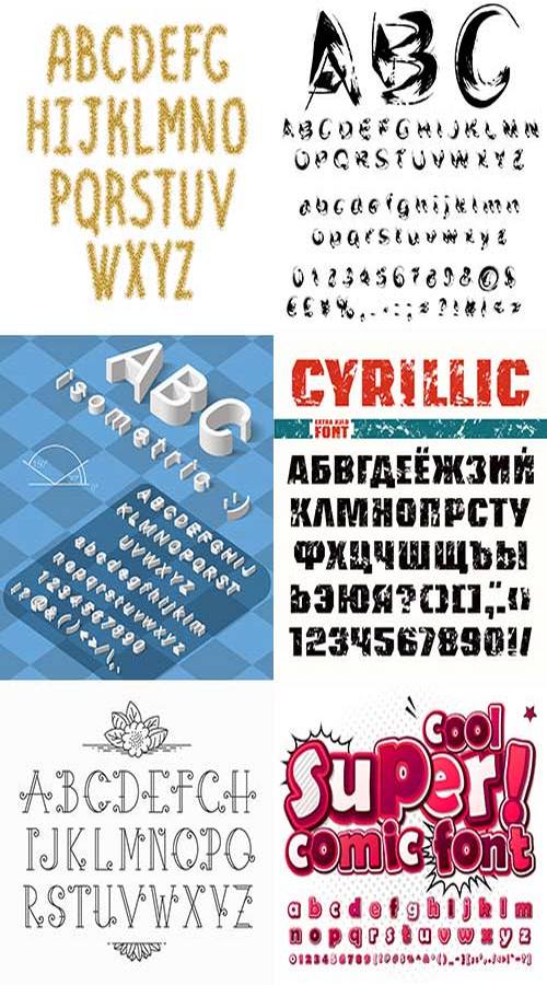 Collection Vector Alphabets 25 EPS - Free download