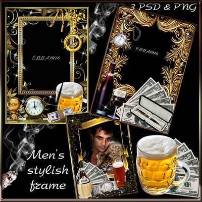 Mens photo frame psd, png, sea, sea