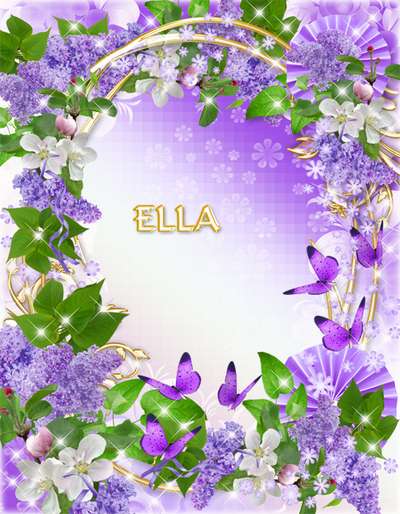 Flower Frame-Blossomed lilacs in May.