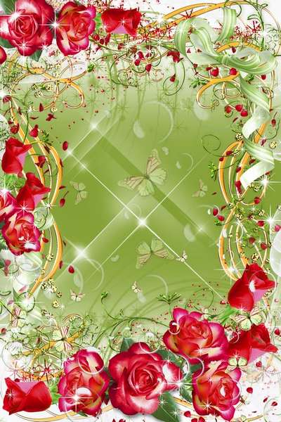 photo Frame with roses - With love to you