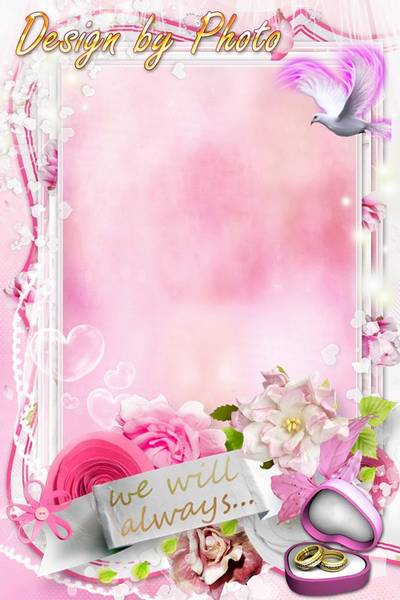 Wedding Frame - Lovers of the heart together forever