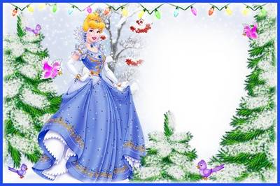 Children's collage frame for Photoshop - Winter holiday
