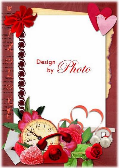 For my sweet love - photo frame PNG PSD template for Adobe Photoshop