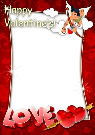 Set of layered frames with hearts - Happy Valentines. Transparent PNG ...