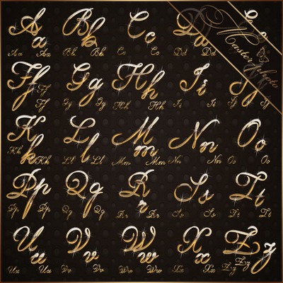 Alfabeto para Photoshop - Free Clipart psd old slavic alphabet gold ...