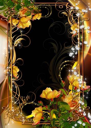 2 golden frames for Photoshop - an Evening brilliant tender-tender ...