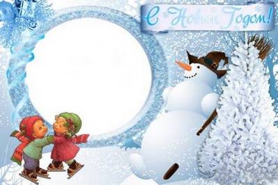 Collection of winter and Christmas frames for kids - Hello, winter