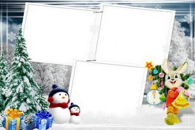 Collection of winter and Christmas frames for kids - Hello, winter