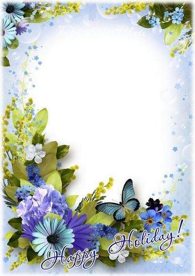 Spring frame for Photoshop - March 8, beautiful holiday. Transparent ...