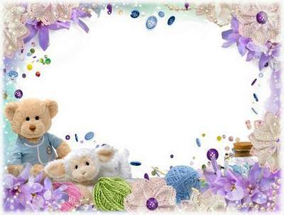 Children photo frame for girls - multilayer PSD Template. Transparent ...