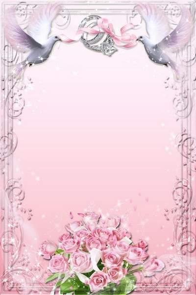 Wedding Frame - Bridal bouquet and rings. Transparent PNG Frame, PSD ...