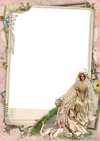 Wedding photo frame template, layered PSD file + 5 PNG frames ...