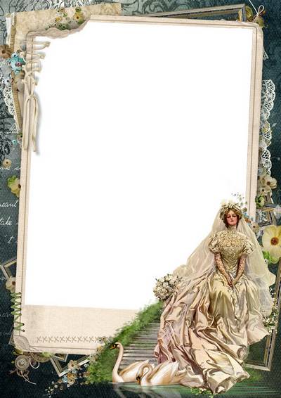 Wedding photo frame template, layered PSD file + 5 PNG frames ...