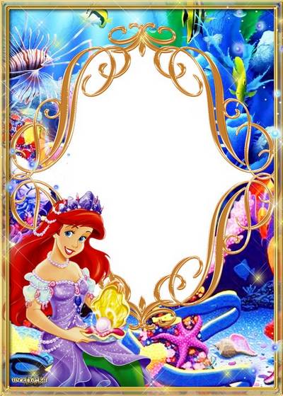 Childrens sea frame for a photoshop with the Little Mermaid Ariel ...