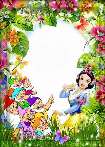 Children's colorful frames-Snow White and the intricate Dwarfs