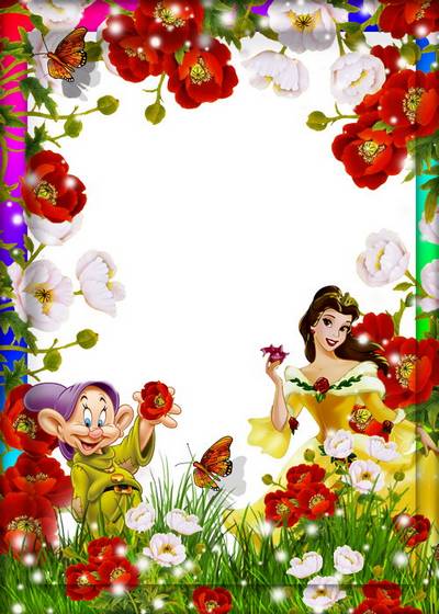 Children's colorful frames-Snow White and the intricate Dwarfs