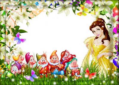 Children's colorful frames-Snow White and the intricate Dwarfs