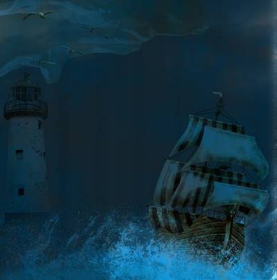 Set of variouse marine backgrounds for design - Fish, seaweed, seagulls ...