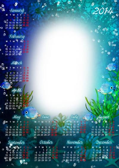 Marine calendar-photo frame - Underwater world
