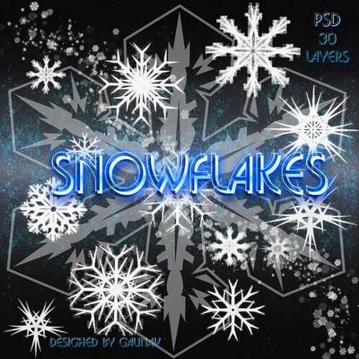 Free PSD Clipart Snowflakes free download. PSD file free template Download.