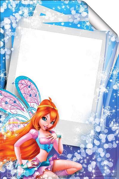 Baby photo frame with witch Winx - bloom, free download