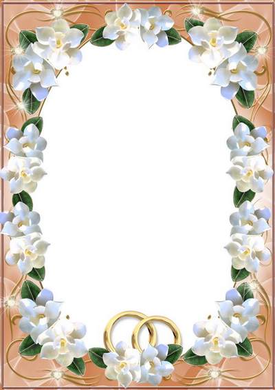 Wedding photo frame - White flowers free download