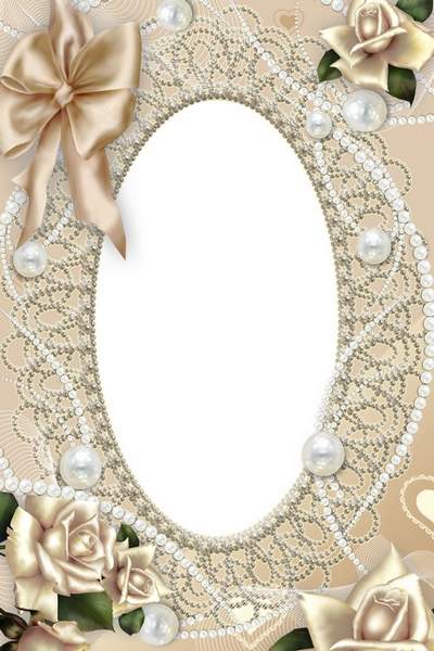 A romantic frame with pink peonies, and pearls for a wedding - Vintage ...