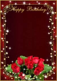 Set of 4 greeting frames for Photoshop - Happy Birthday, bright holiday