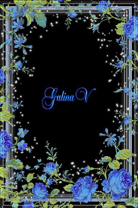 Flowery Photoframe - Light Blue Roses