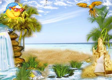 Frame for photoshop - Holiday, sea, summer, beach