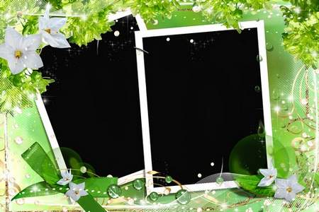 Delicate spring photo frame psd template for female photos - Pearl ...