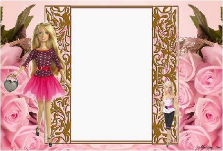 Photoframes for girls "Barbie" ( free 6 PSD frames + free 6 PNG frames ...