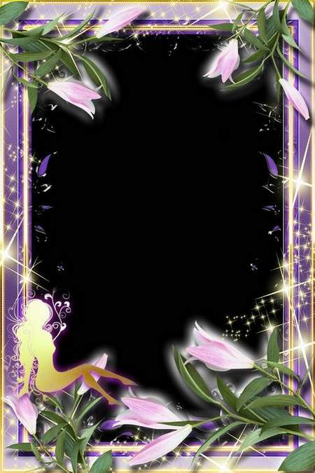 Fairy Photoframe - Fantastic Flowers. Transparent PNG Frame, PSD ...