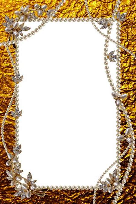 free frame png gold and pearls for photoshop download