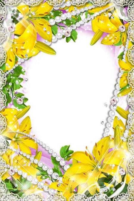 Flower frame for photo - Aroma of flowers (free frame psd). Transparent ...