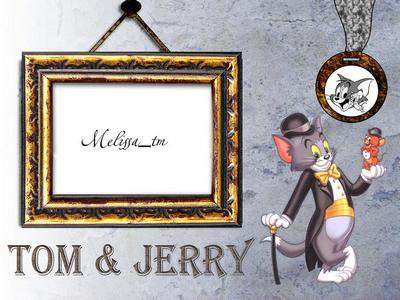 Autumn frame for children free download - Tom, Jerry and falling leaves