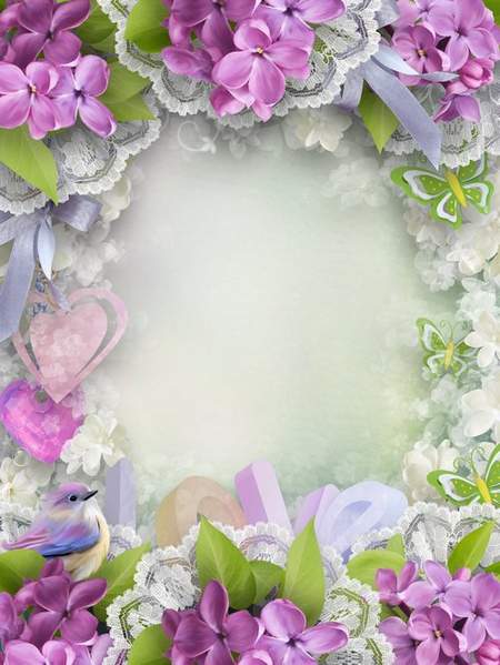 Flower frame psd - Touching moment ( free photo frame psd, free download )