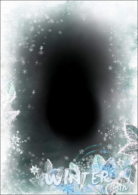 Winter Photo frame template - I like winter